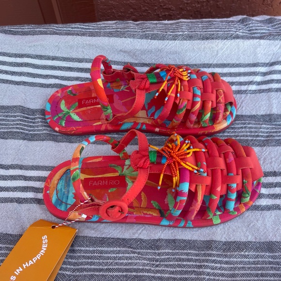 FARM Rio | Shoes | Farm Rio Tropical Tube Strap Sandals Bnwt | Poshmark